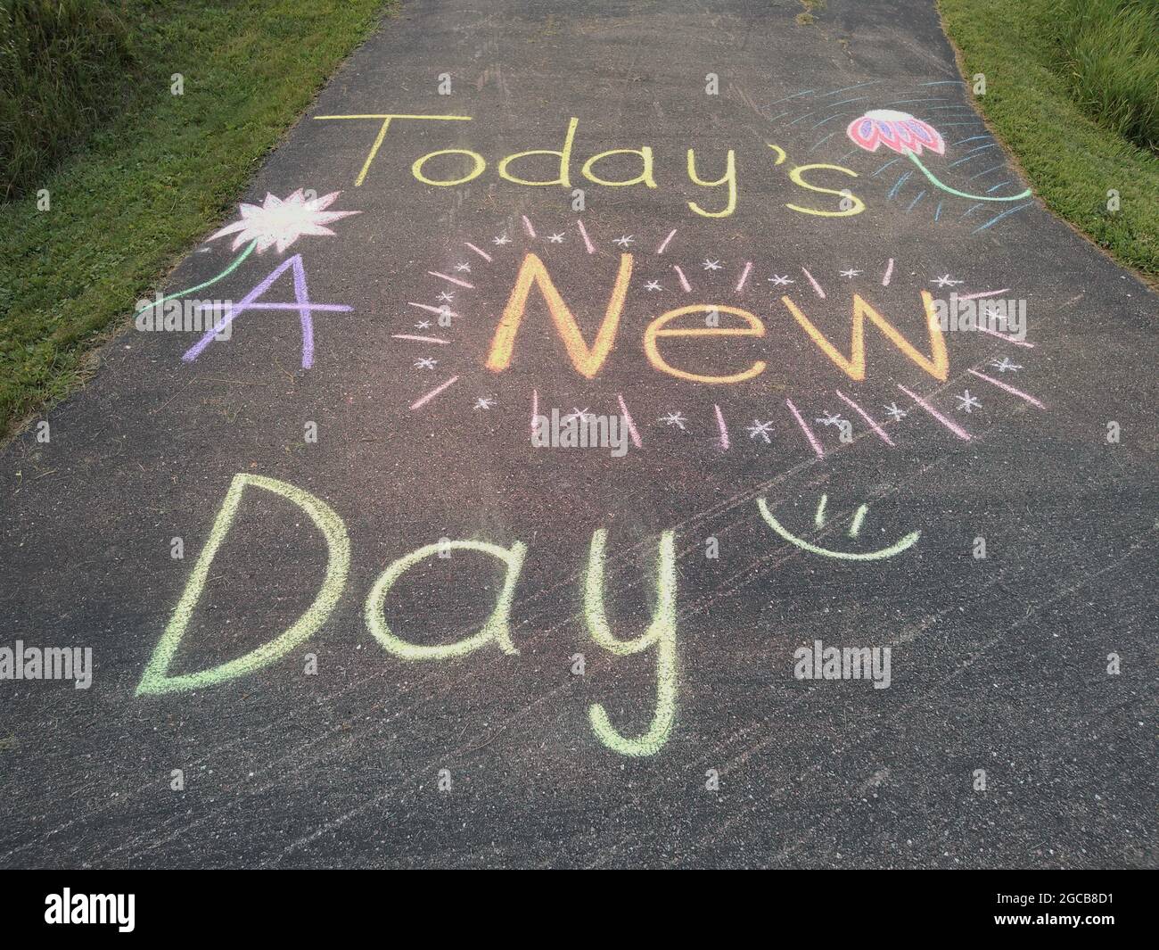 Today's a New Day chalk art Stock Photo - Alamy