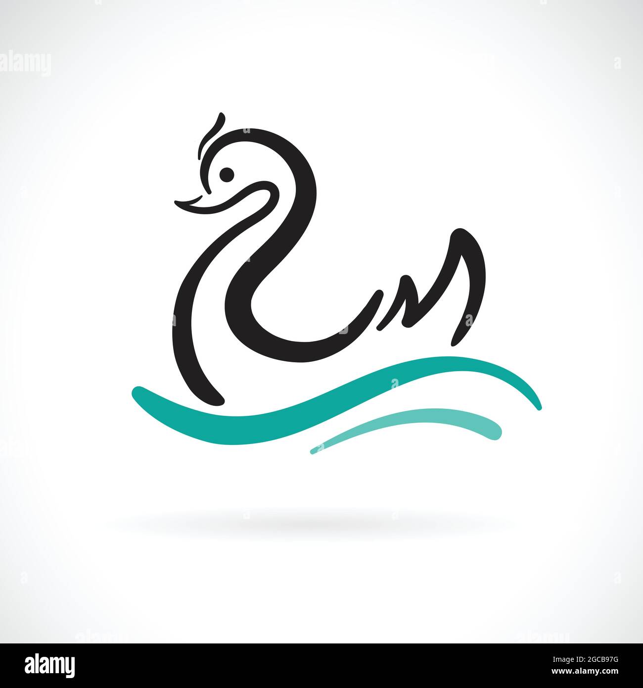 Vector of swan design on a white background. Wild Animals. swan logo or ...