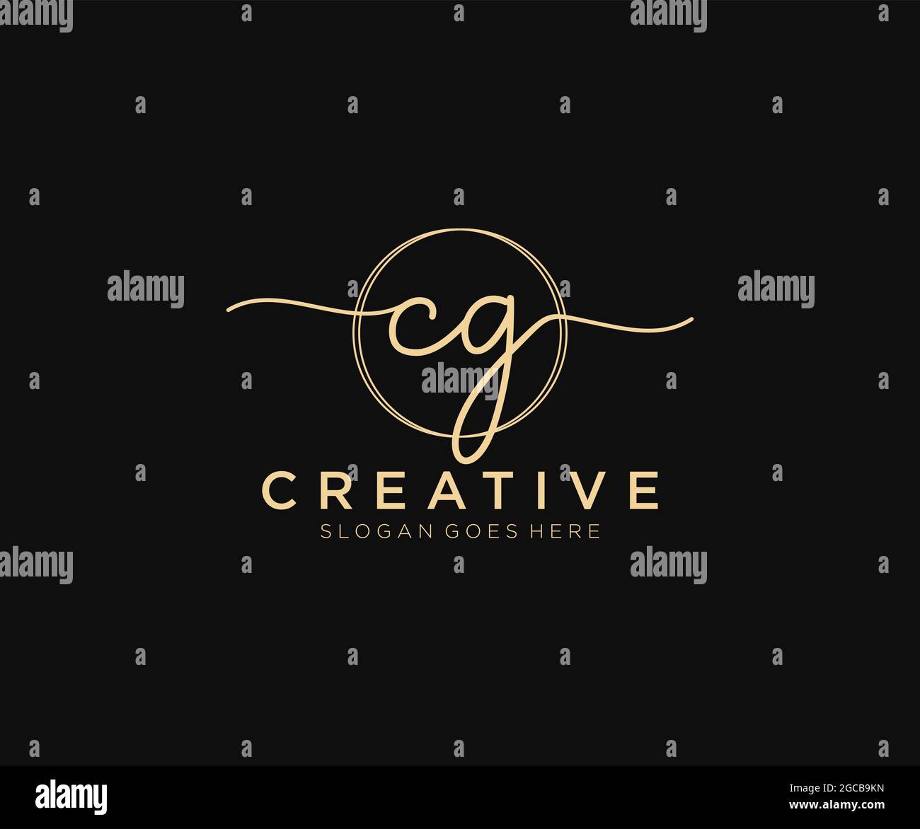 CG Feminine logo beauty monogram and elegant logo design, handwriting ...