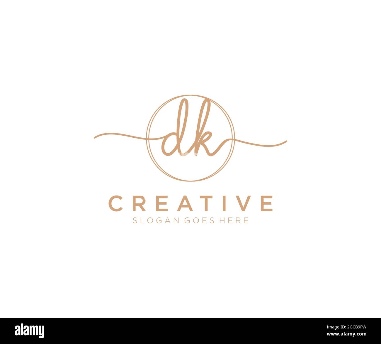 DK Feminine logo beauty monogram and elegant logo design, handwriting ...