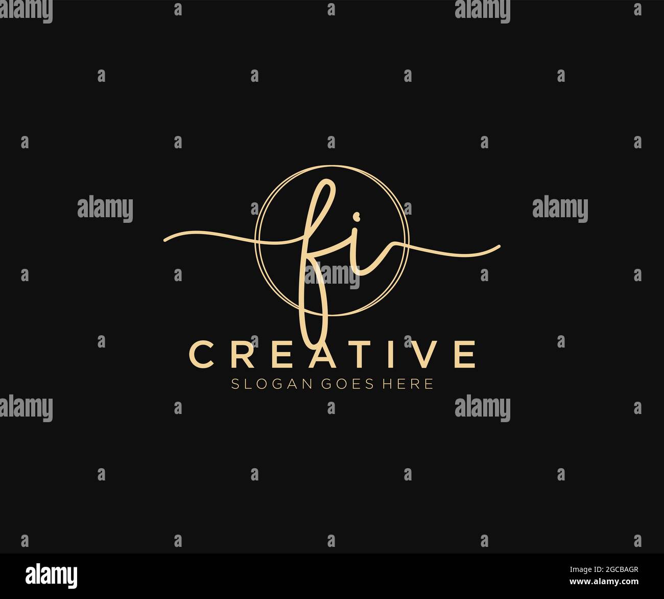 Fi minimal logo design Stock Vector Images - Alamy