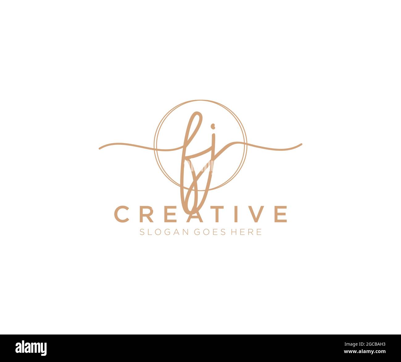 FJ Feminine logo beauty monogram and elegant logo design, handwriting ...