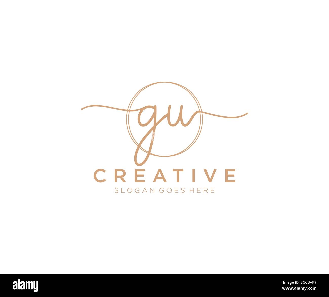 GU Feminine logo beauty monogram and elegant logo design, handwriting ...