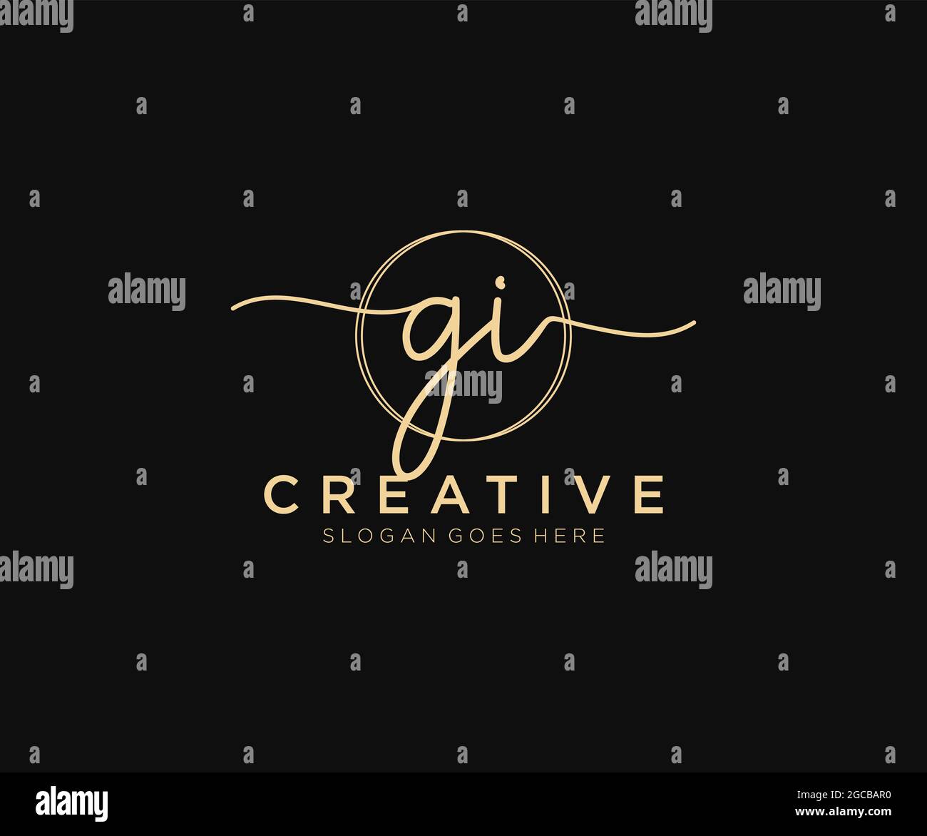 Gi minimal logo Stock Vector Images - Alamy