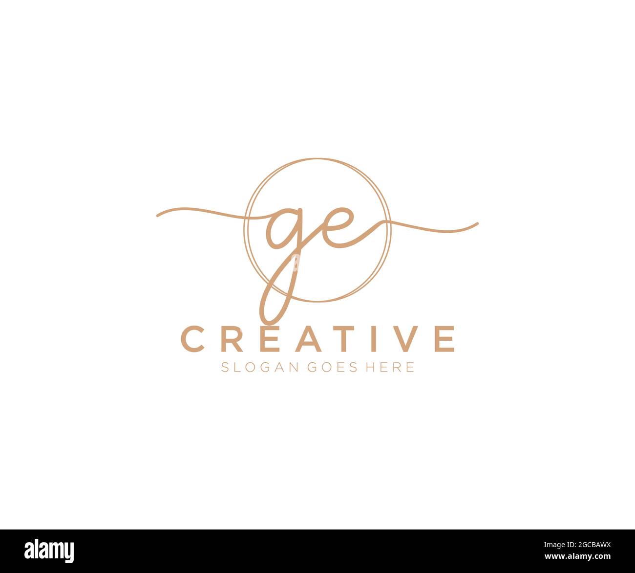 GE Feminine logo beauty monogram and elegant logo design, handwriting ...