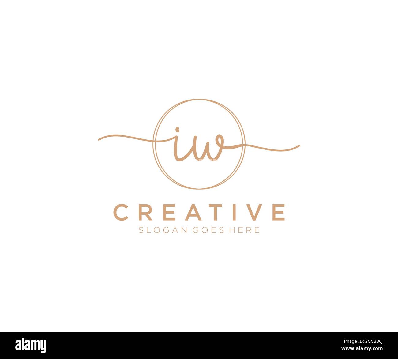 IW Feminine logo beauty monogram and elegant logo design, handwriting ...