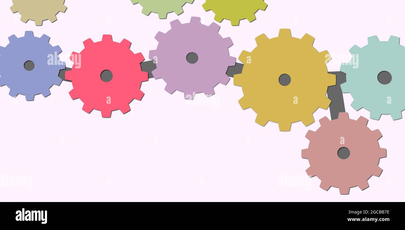 An illustration of simple cogs and gears backdrop with free space for ...