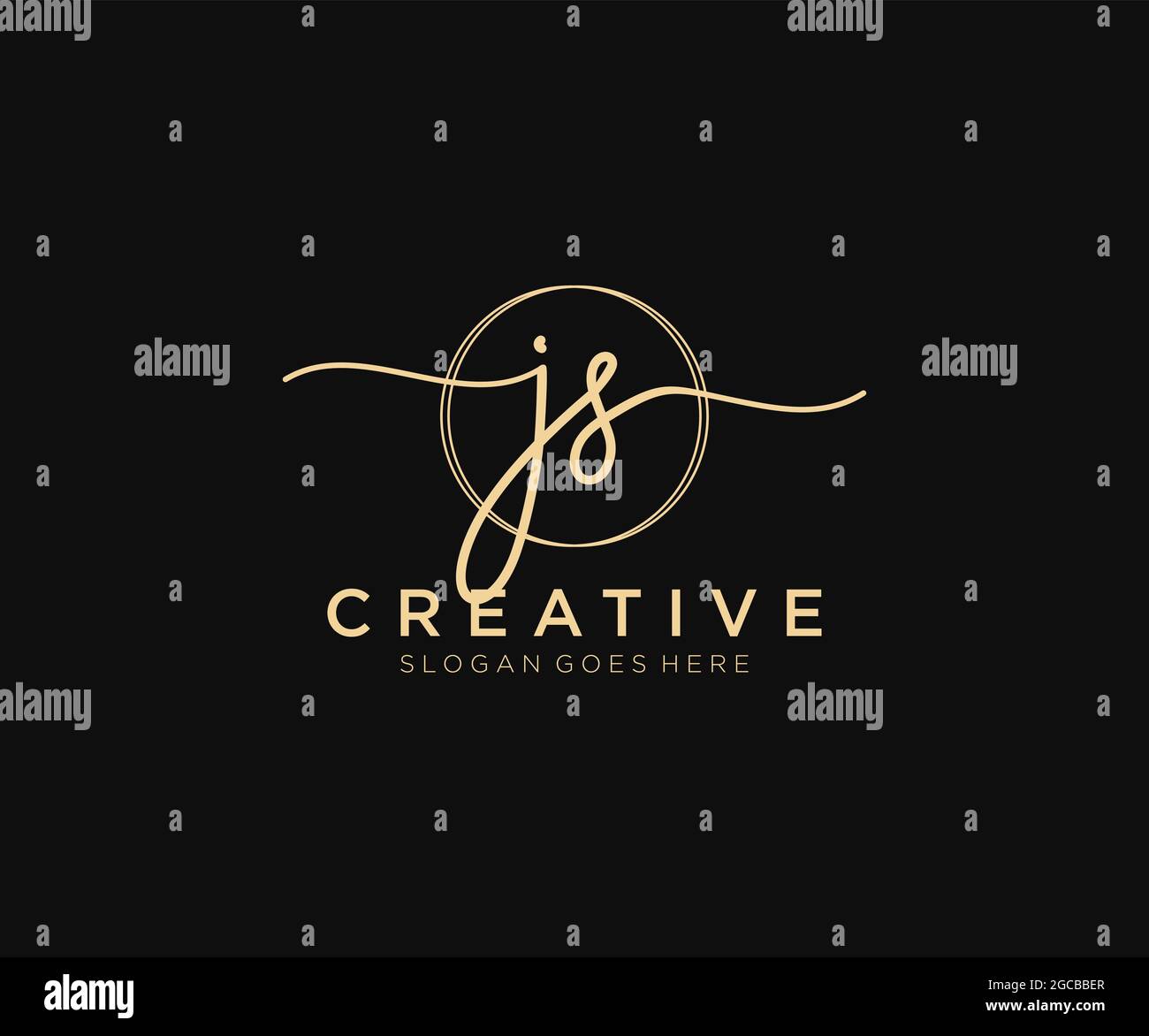 JS Feminine logo beauty monogram and elegant logo design, handwriting ...