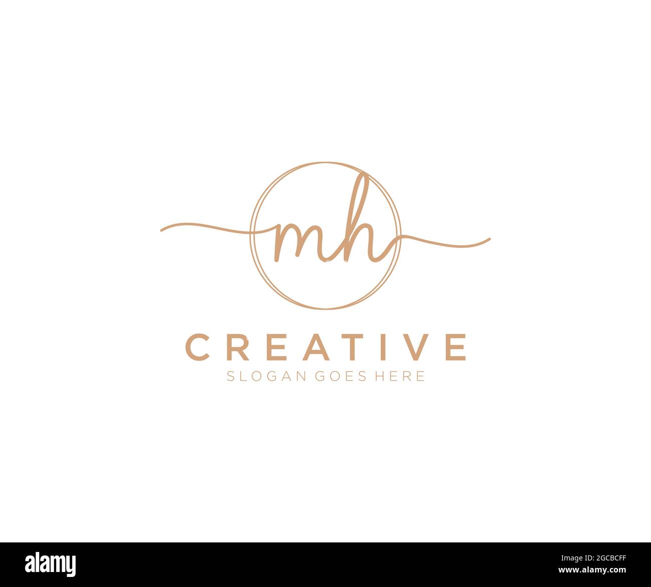 MH Feminine logo beauty monogram and elegant logo design, handwriting ...