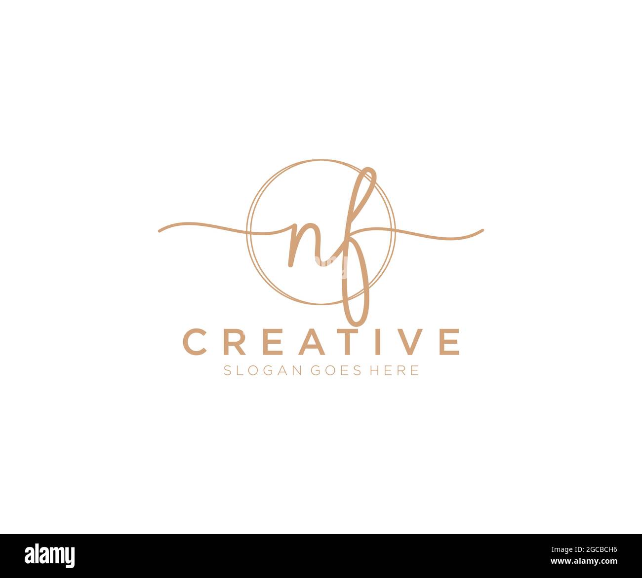 NF Feminine logo beauty monogram and elegant logo design, handwriting ...