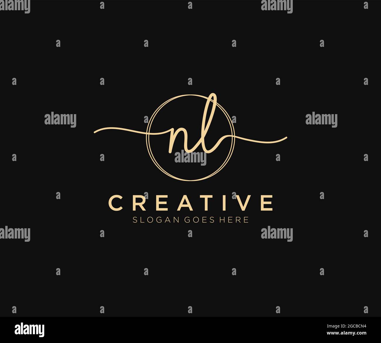 NL Feminine logo beauty monogram and elegant logo design, handwriting ...