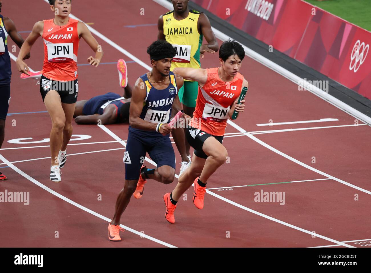Tokyo, Japan. 6th Aug, 2021. (L-R) Amoj Jacob (IND), Aoto Suzuki (JPN ...