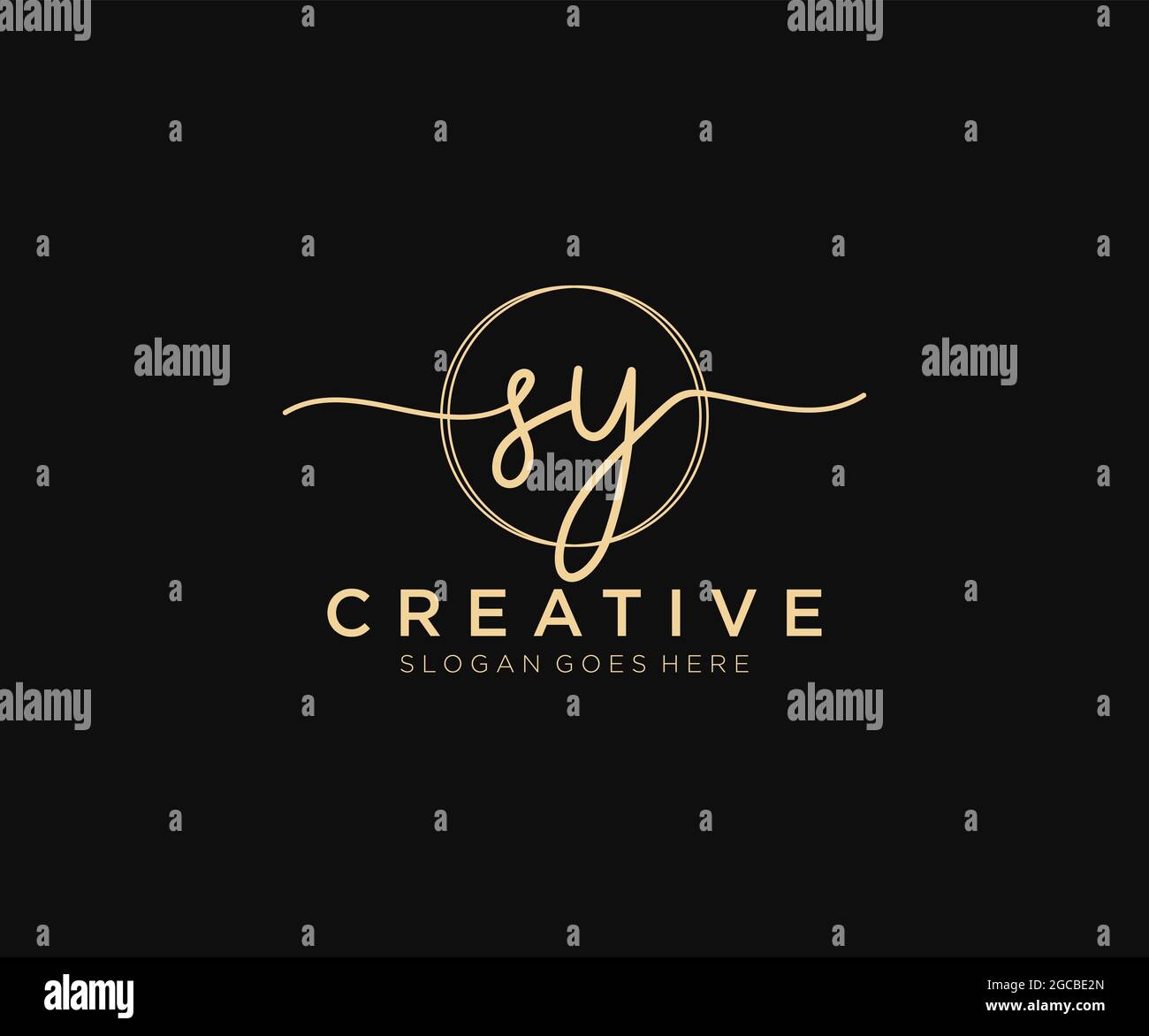 SY Feminine logo beauty monogram and elegant logo design, handwriting ...