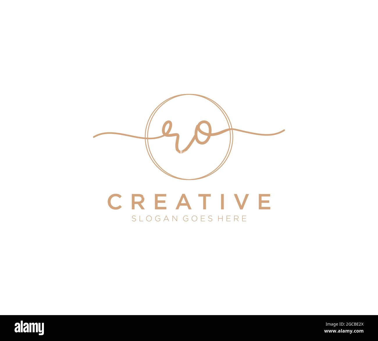 RO Feminine logo beauty monogram and elegant logo design, handwriting ...