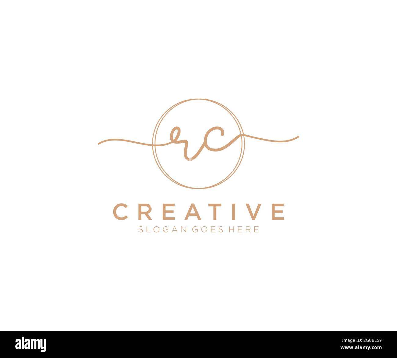 RC Feminine logo beauty monogram and elegant logo design, handwriting ...