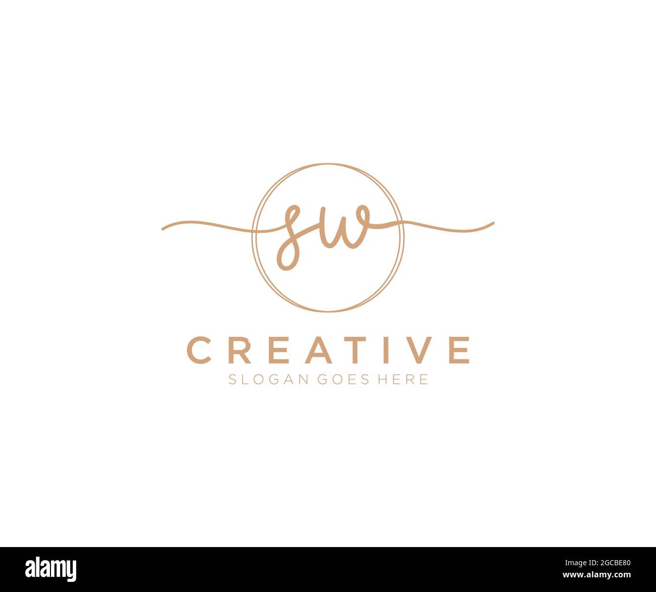 SW Feminine logo beauty monogram and elegant logo design, handwriting ...