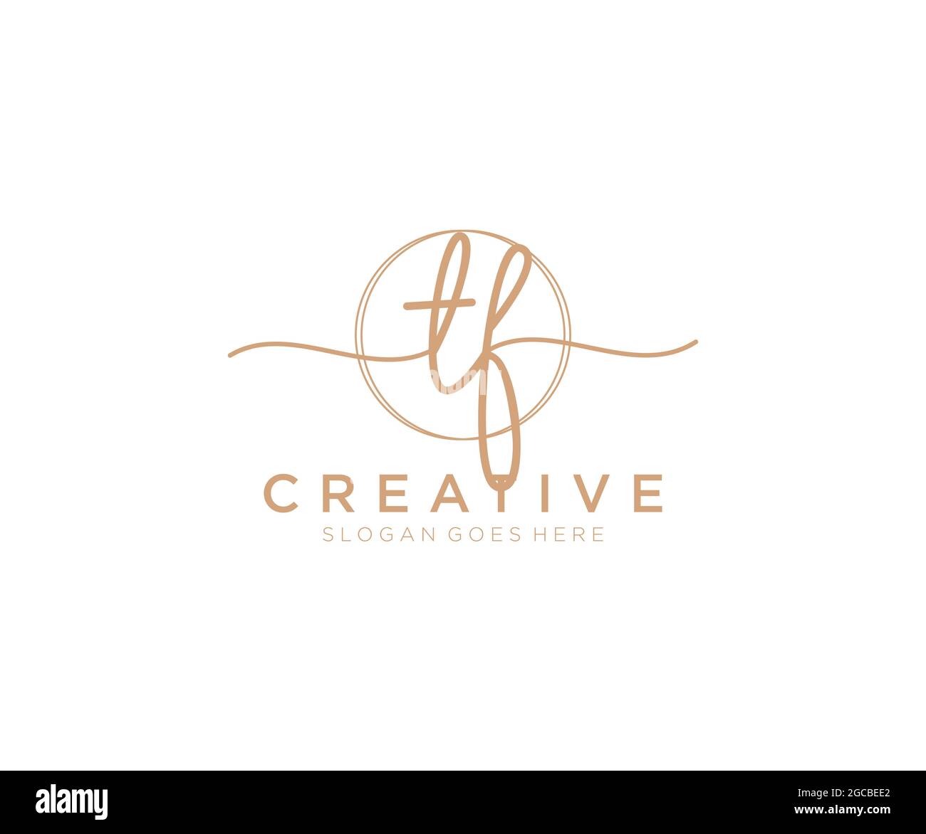 TF Feminine logo beauty monogram and elegant logo design, handwriting ...