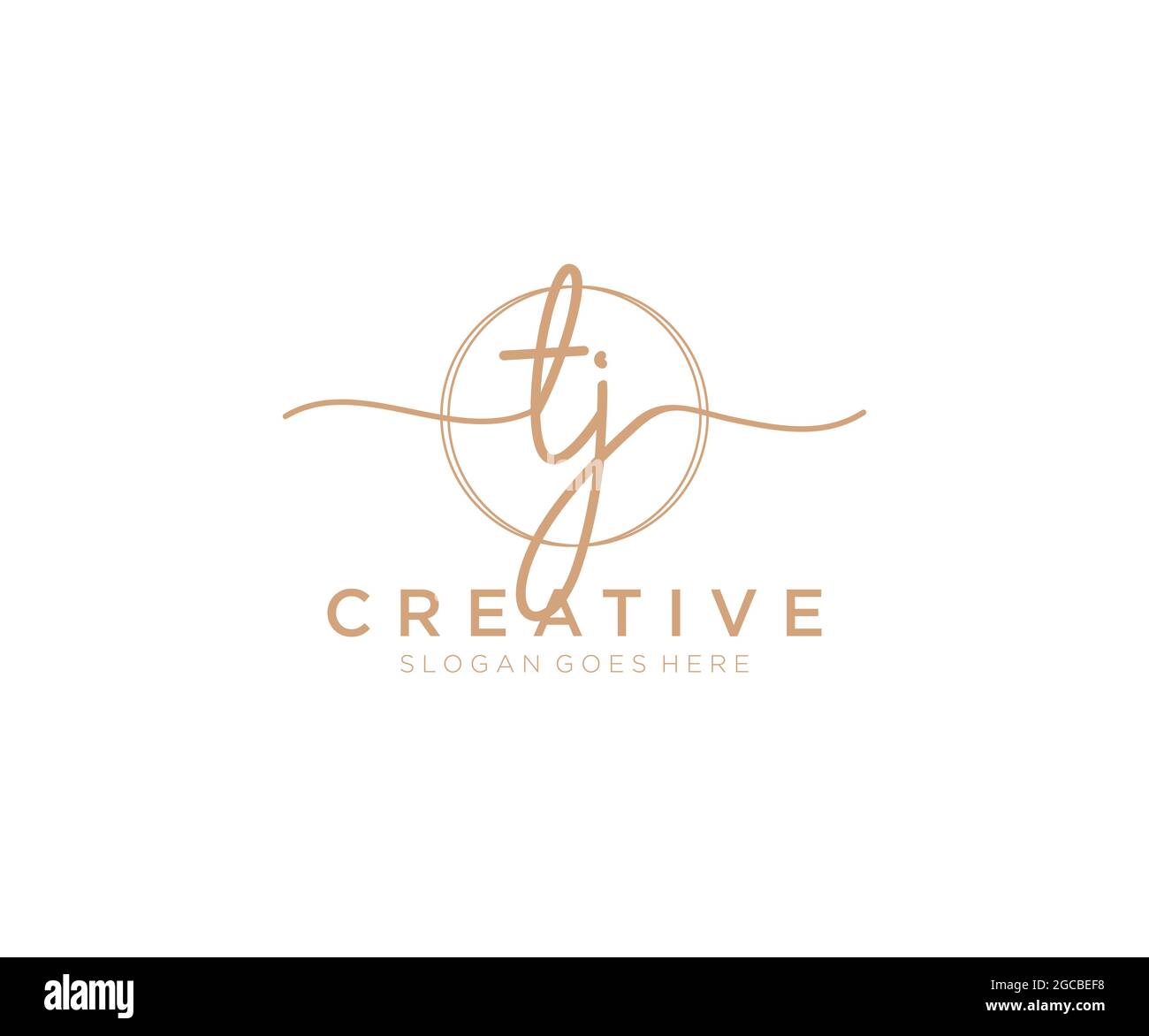 TJ Feminine logo beauty monogram and elegant logo design, handwriting ...