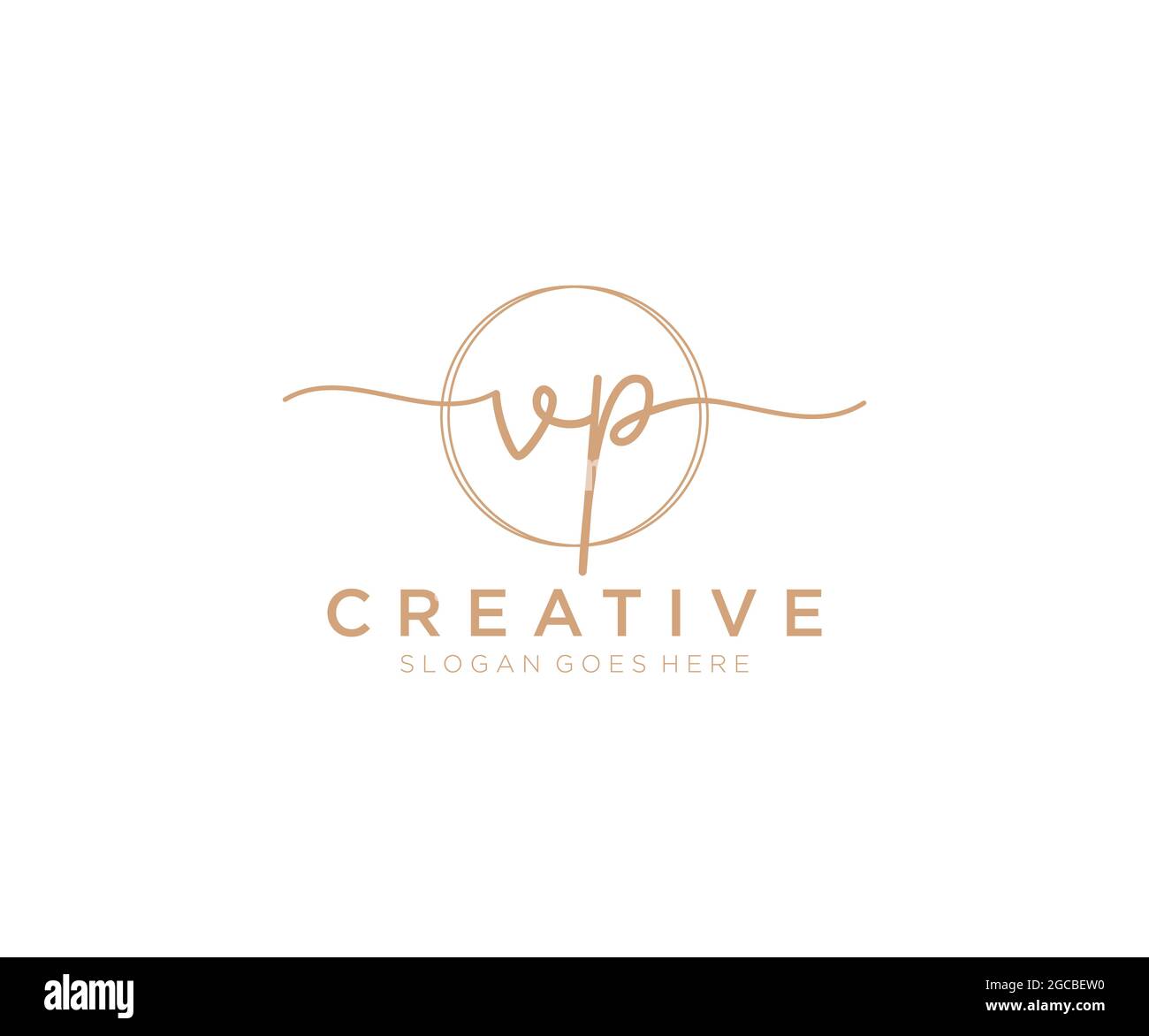 VP Feminine logo beauty monogram and elegant logo design, handwriting ...