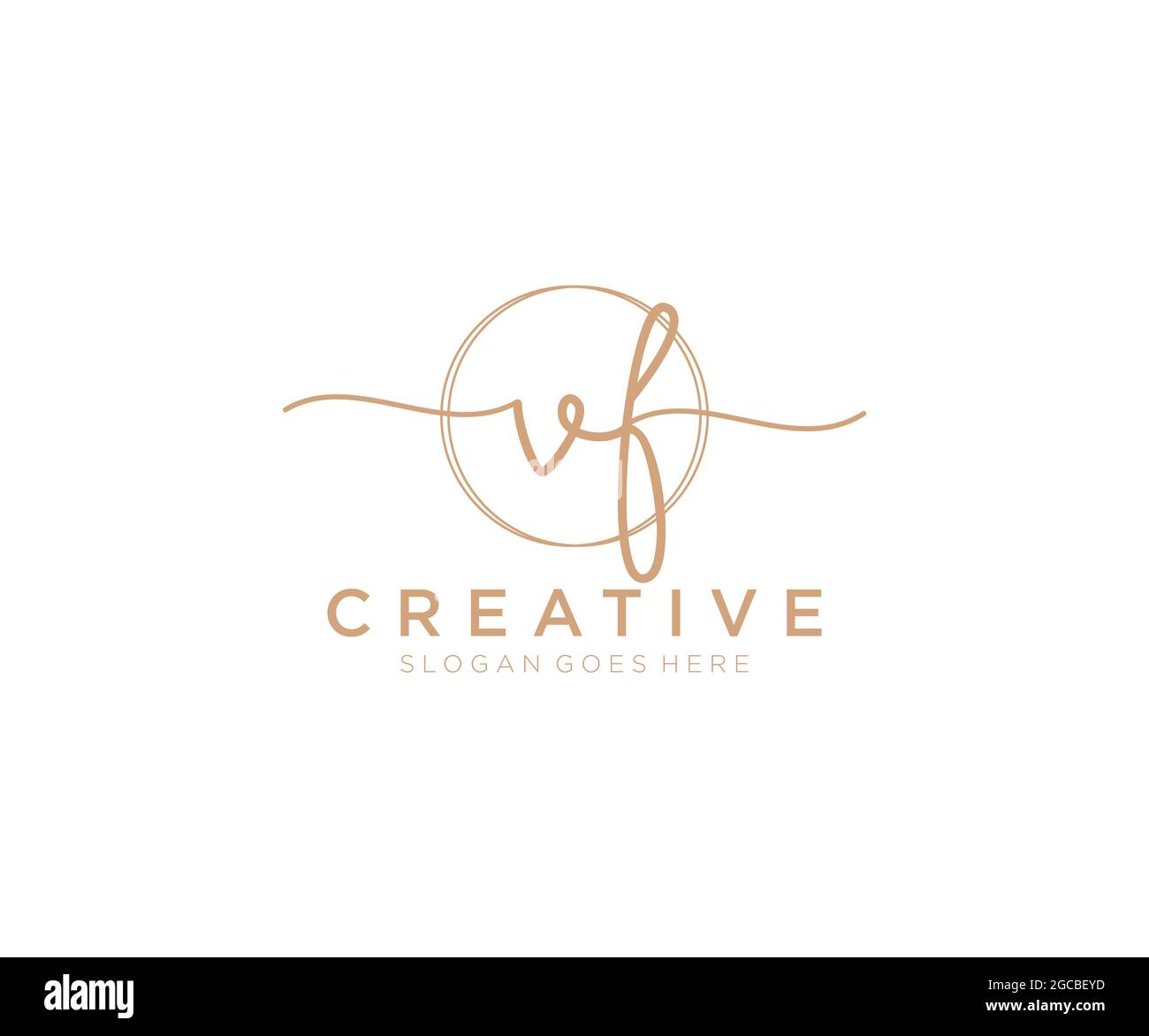 VF Feminine logo beauty monogram and elegant logo design, handwriting ...