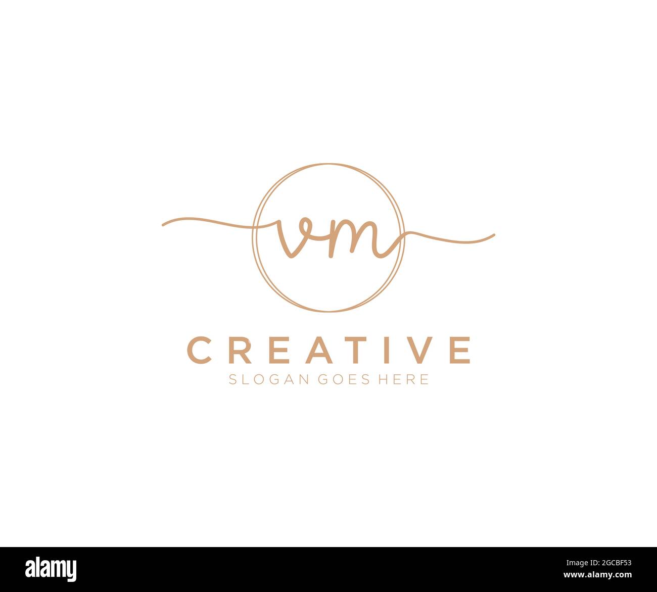 VM Feminine logo beauty monogram and elegant logo design, handwriting ...