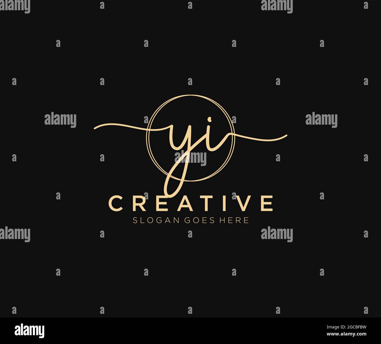 YI Feminine logo beauty monogram and elegant logo design, handwriting ...