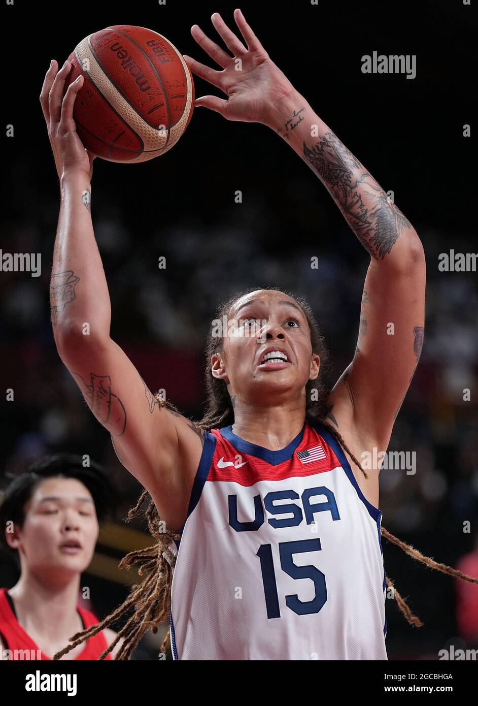 Saitama, Japan. 8th Aug, 2021. Brittney Griner of the United States ...