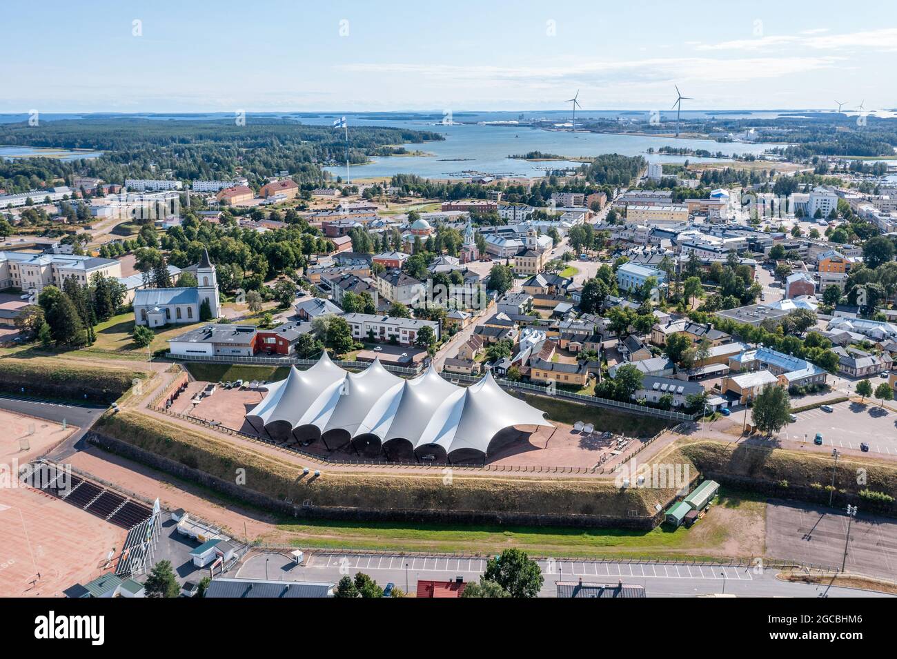 Aerial view of the Central Bastion and the event area in the Old town ...