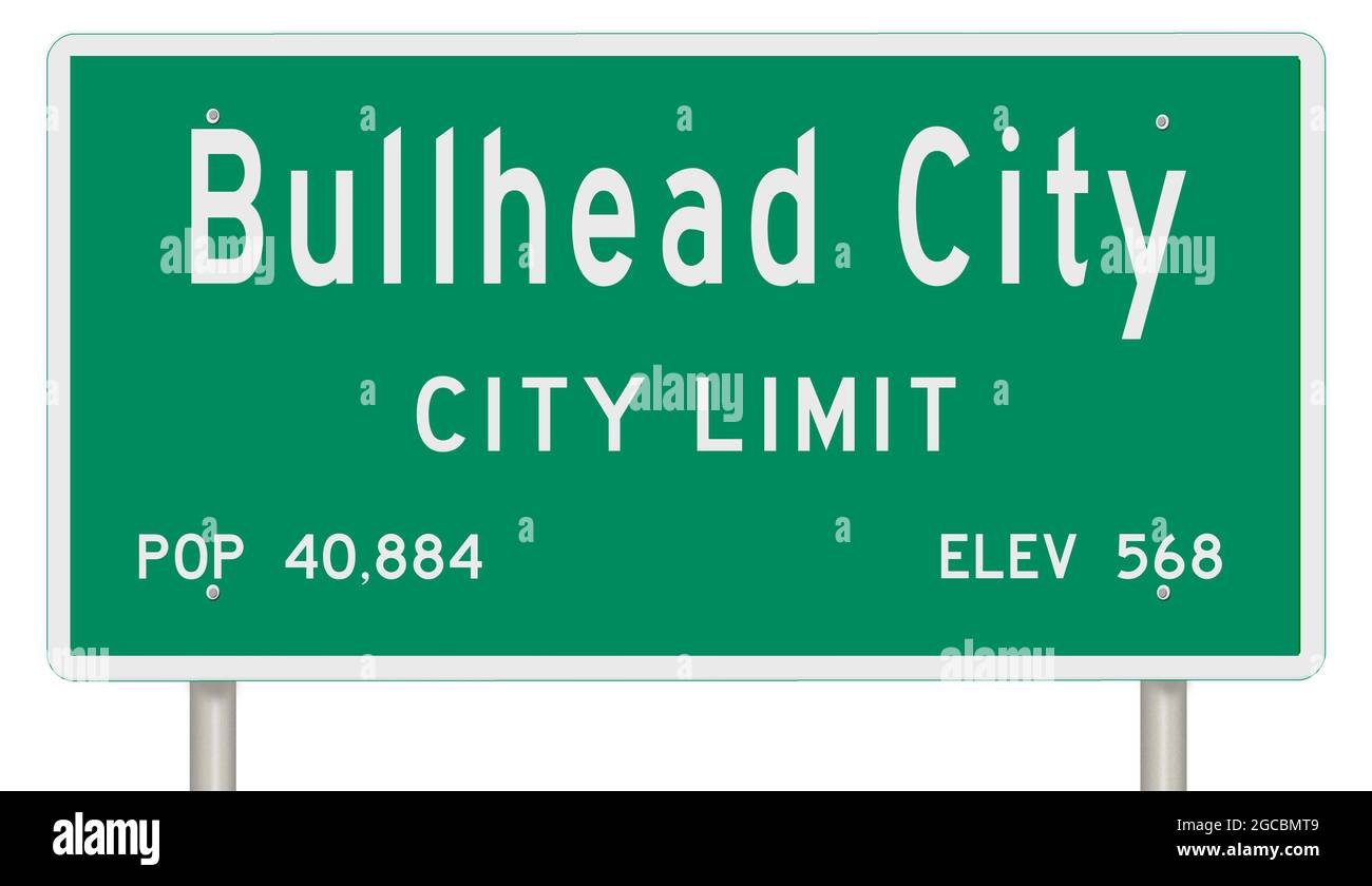 Rendering of a green Arizona highway sign with city information Stock ...