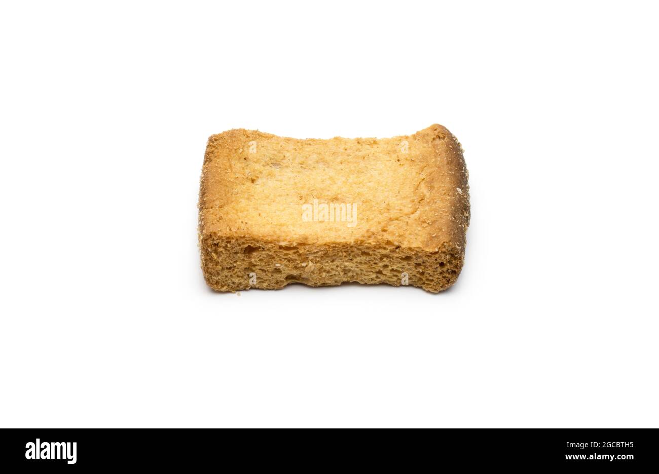 Crispy and delicious toast biscuit on isolated white background Stock ...
