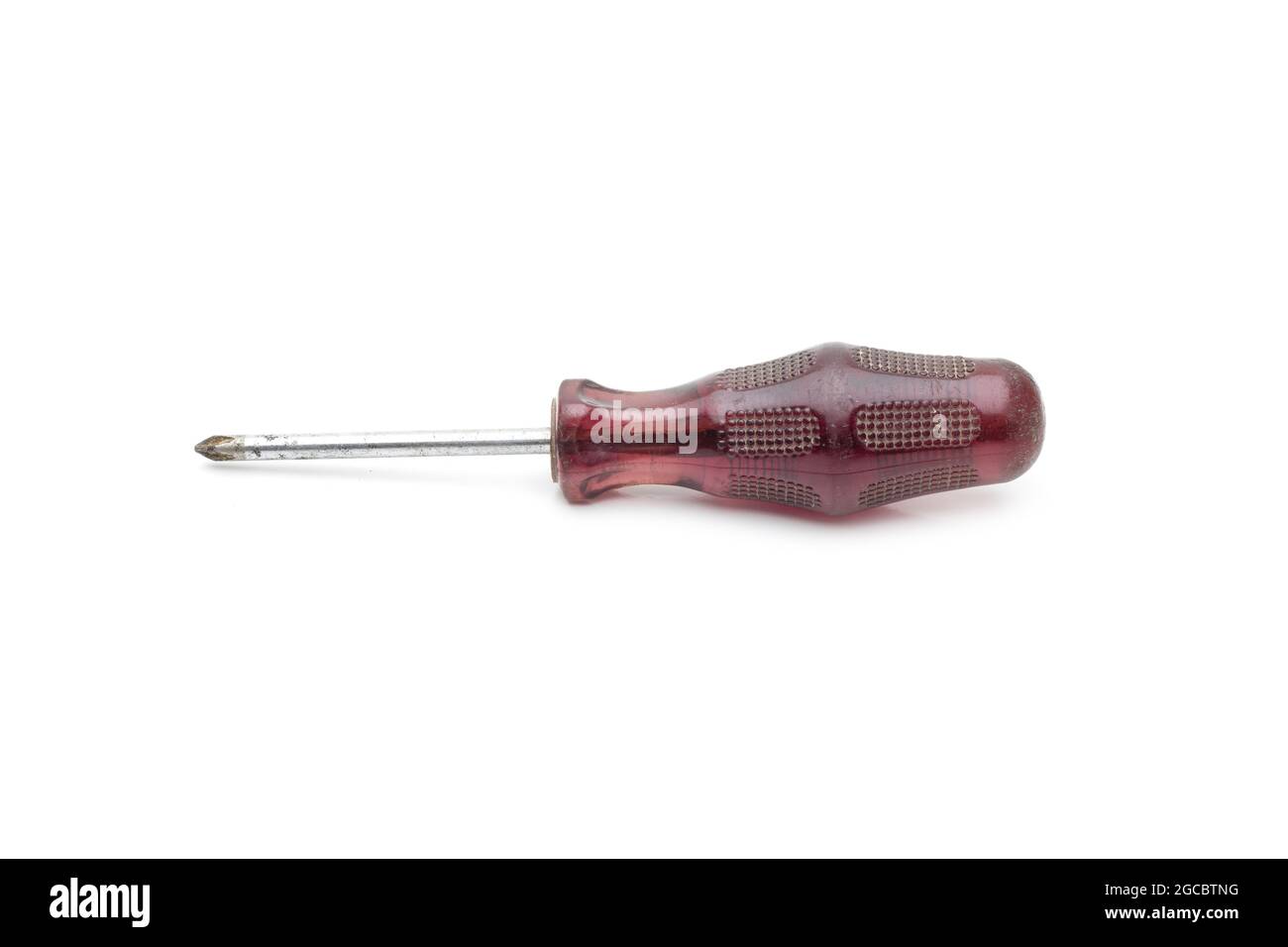Old used toolkit screwdriver on isolated white background Stock Photo ...