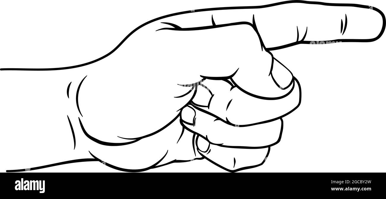 Hand Pointing Direction Finger Engraving Woodcut Stock Vector Image ...