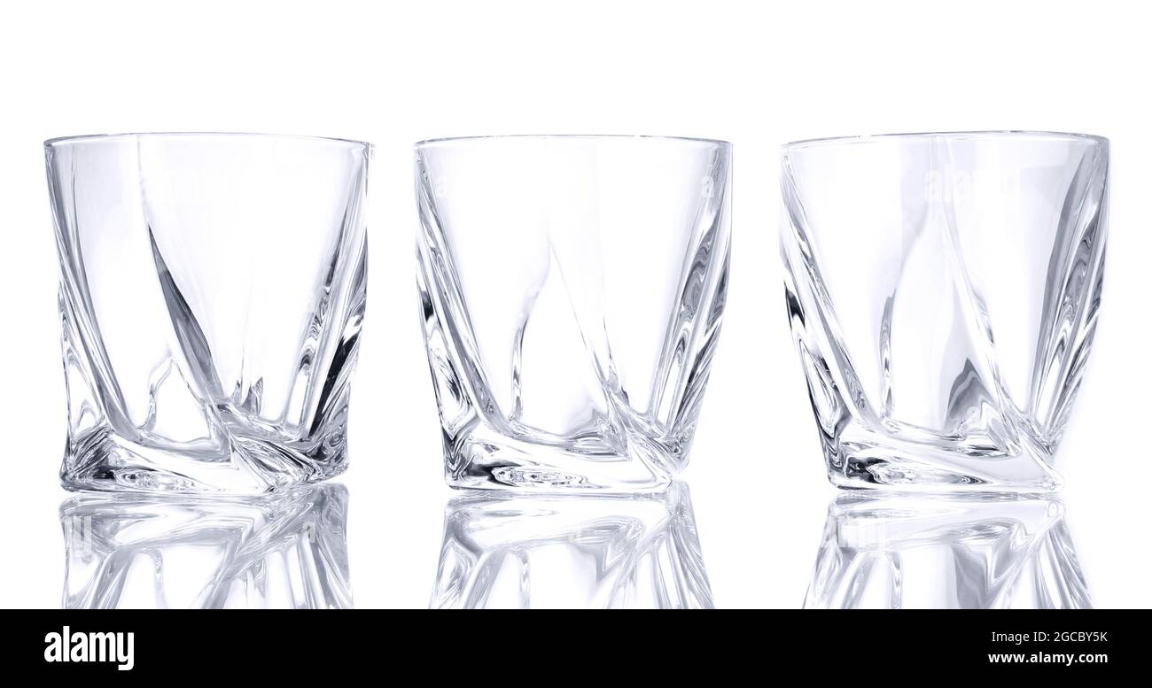 Empty glasses, isolated on white Stock Photo - Alamy