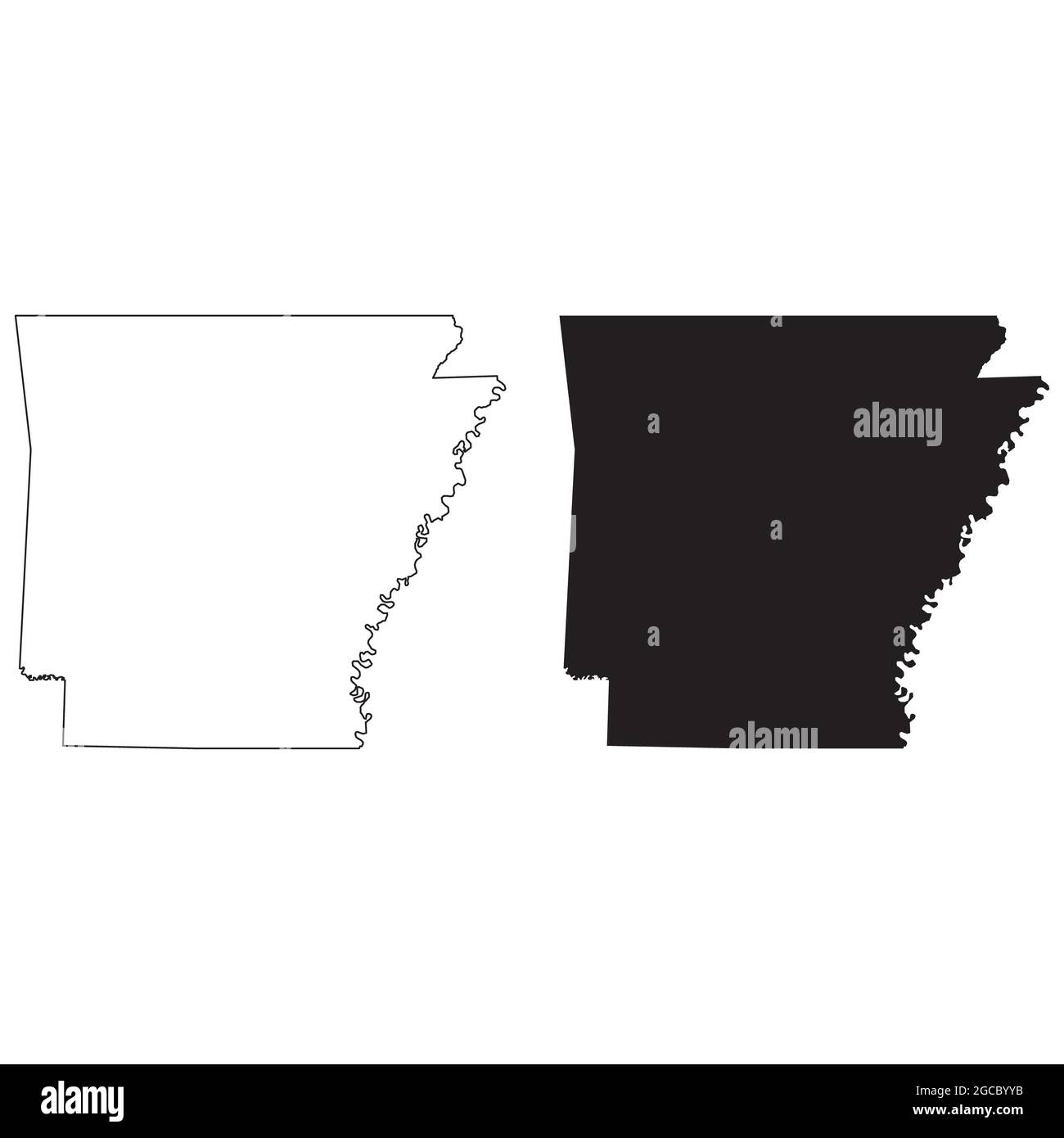 Arkansas Map on white background. Arkansas state sign. Outline Arkansas ...