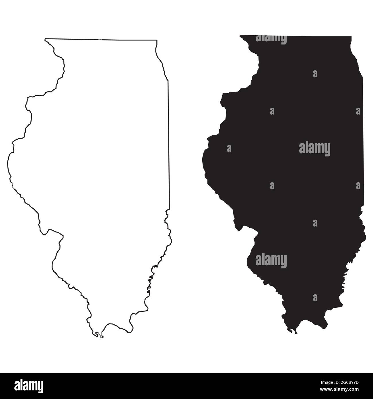 Illinois map on white background. Illinois state sign. outline Illinois ...