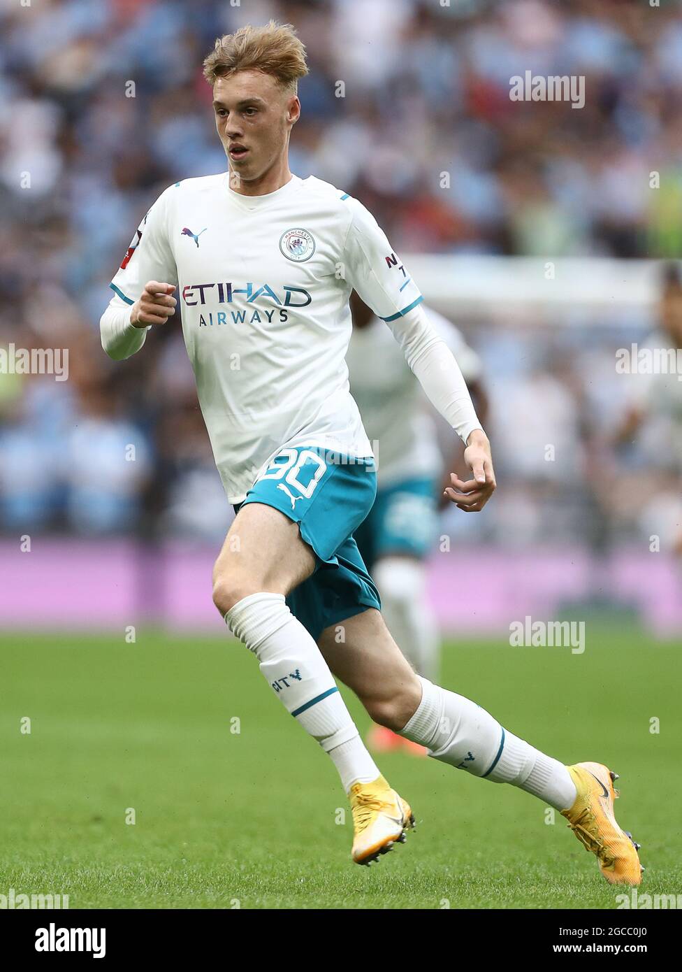 London, England, 7th August 2021. Cole Palmer of Manchester City during ...