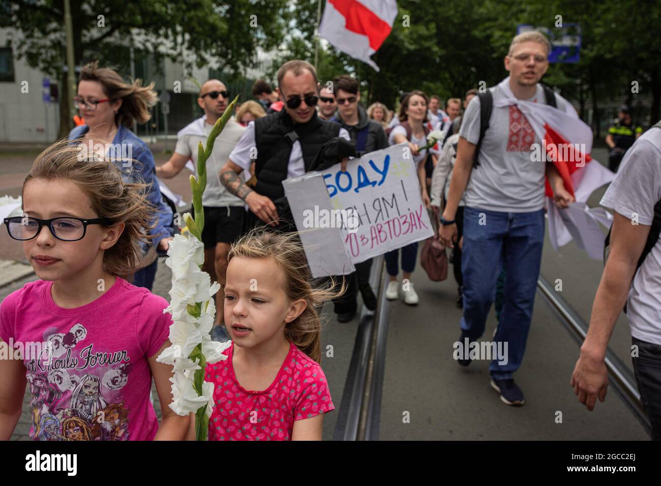 Young protesters taking part during the demonstration.1 year ...