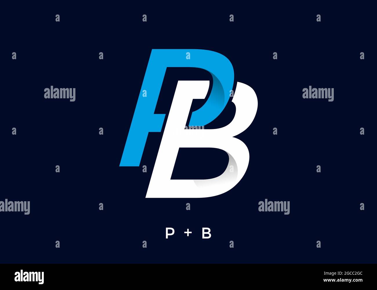 Blue white color of PB initial letter design Stock Vector Image & Art ...