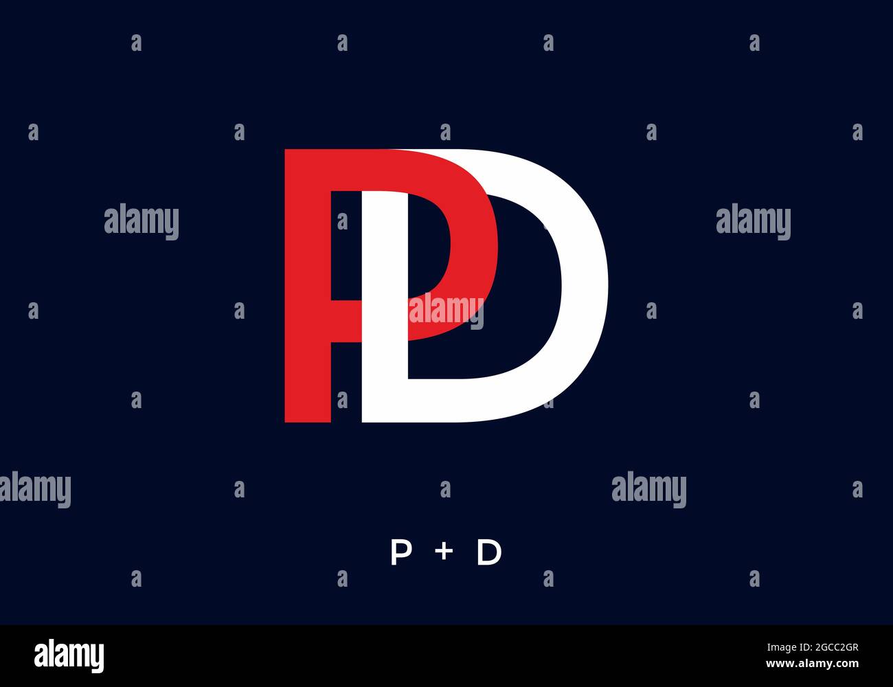 Red and white color of PD initial letter design Stock Vector Image ...