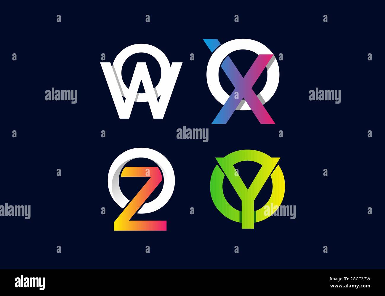 Ow letters Stock Vector Images - Alamy