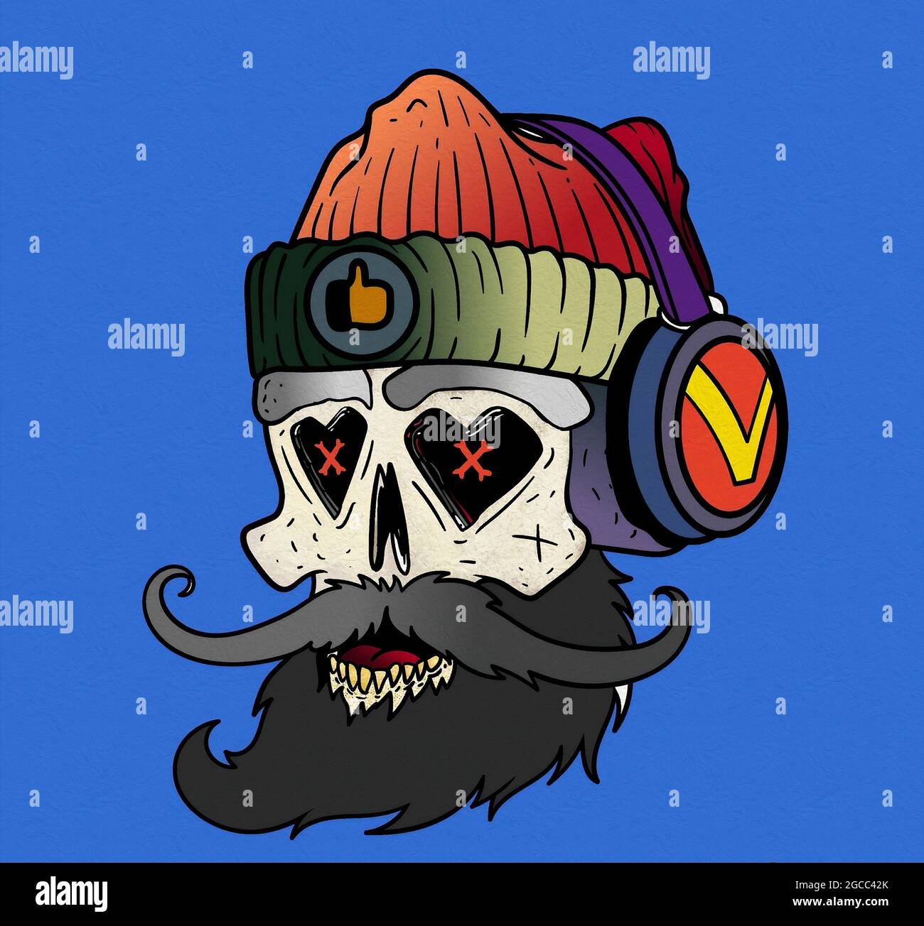Colored Beardo Skull | Stock Photo - Alamy Colored Beardo Skull | Stock Photo - Alamy