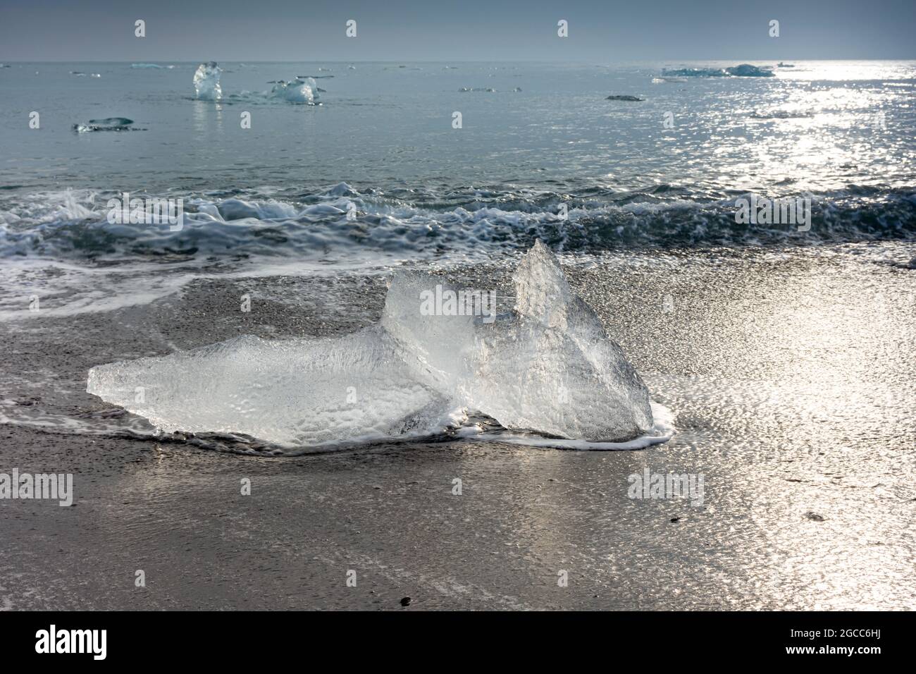 A closeup of melting ice on the coast of Iceland Stock Photo - Alamy