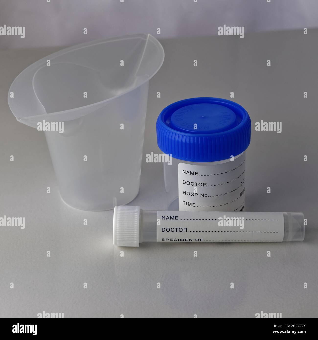 Containers for urine collection and sampling Stock Photo - Alamy