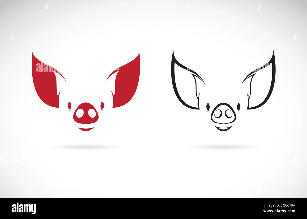Vector image of an pig head on white background. Easy editable layered ...