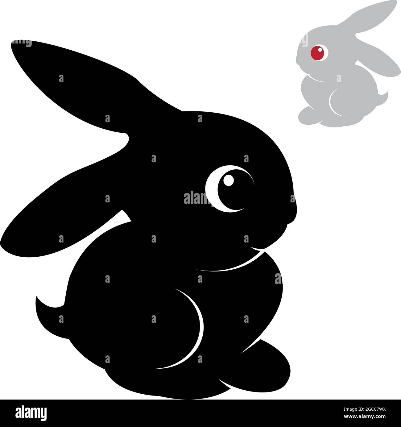 Vector image of a rabbit on white background. Easy editable layered ...