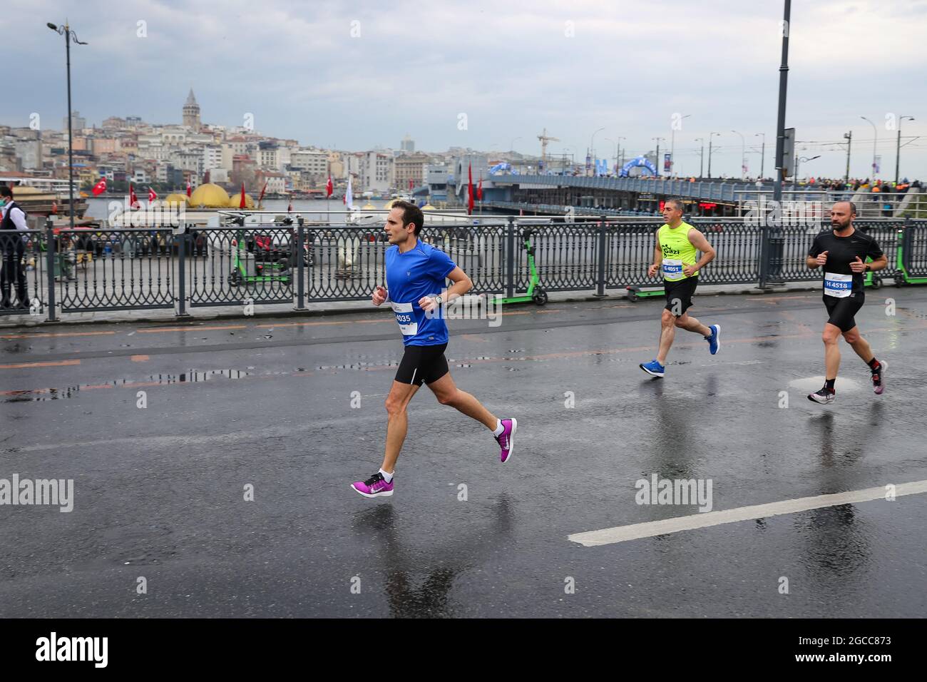 ISTANBUL, TURKEY - APRIL 04, 2021: Athletes running Istanbul Half ...