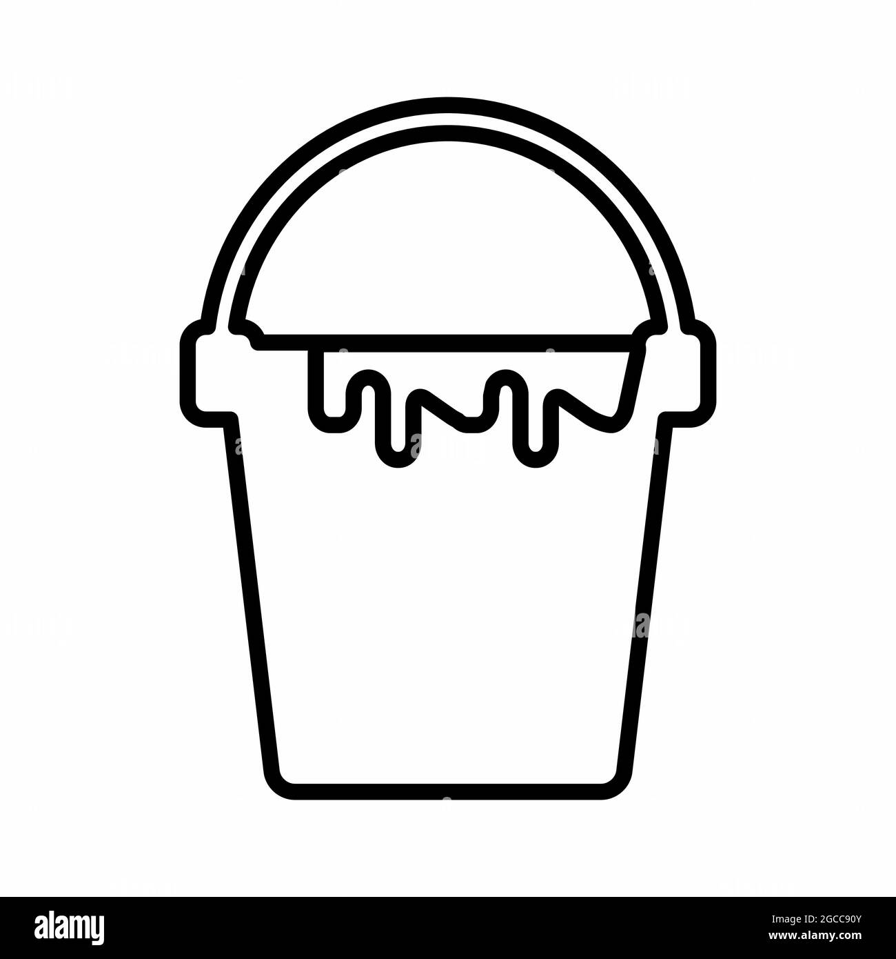 Icon Vector of Ink Bucket - Line Style - simple illustration. Editable ...