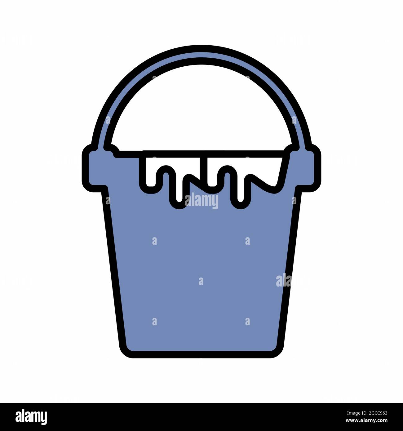 Icon Vector of Ink Bucket - Dark Blue Style - simple illustration ...