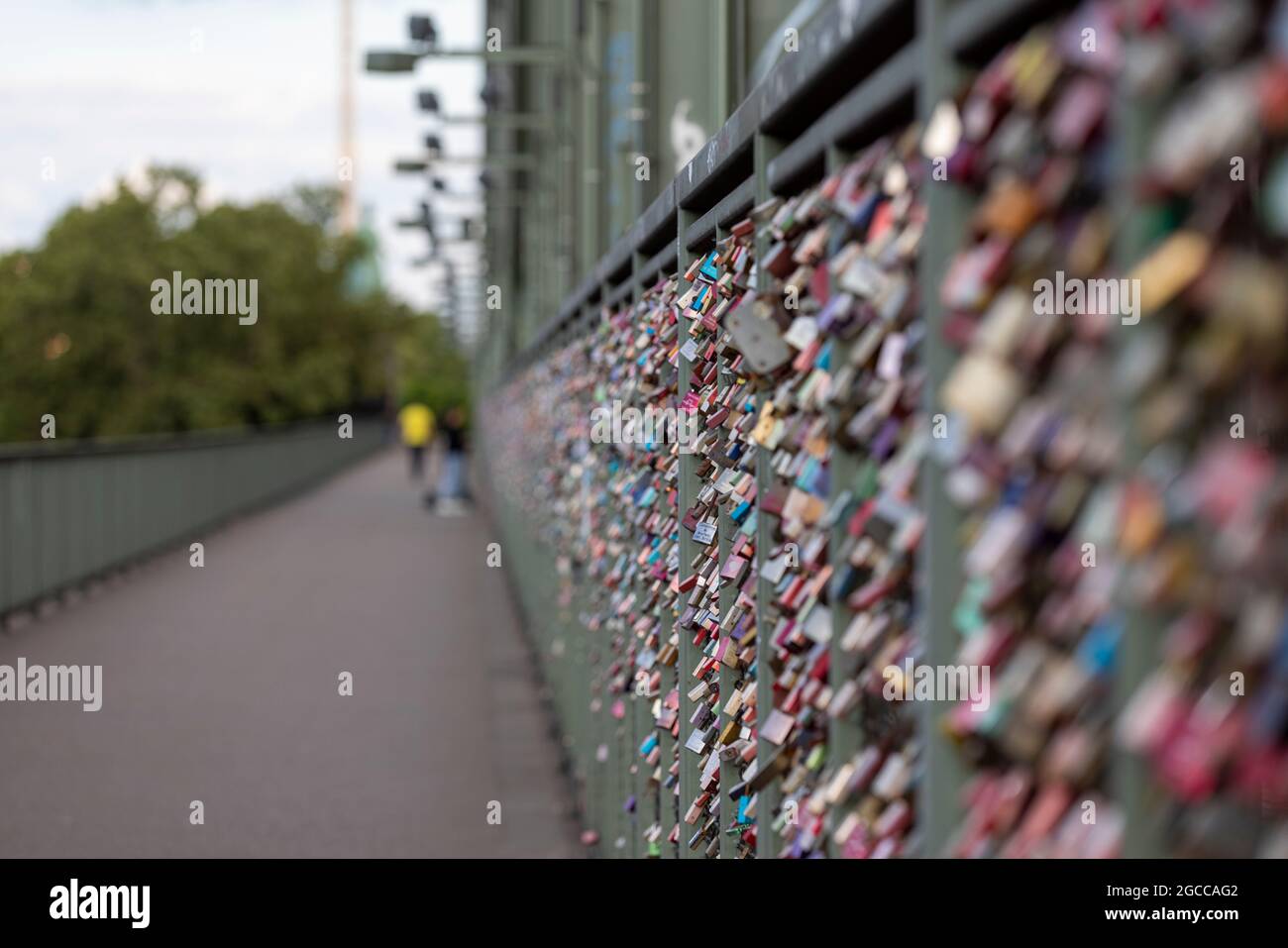 Hohenzollern -bridge in Cologne, Germany, is one of main places to ...