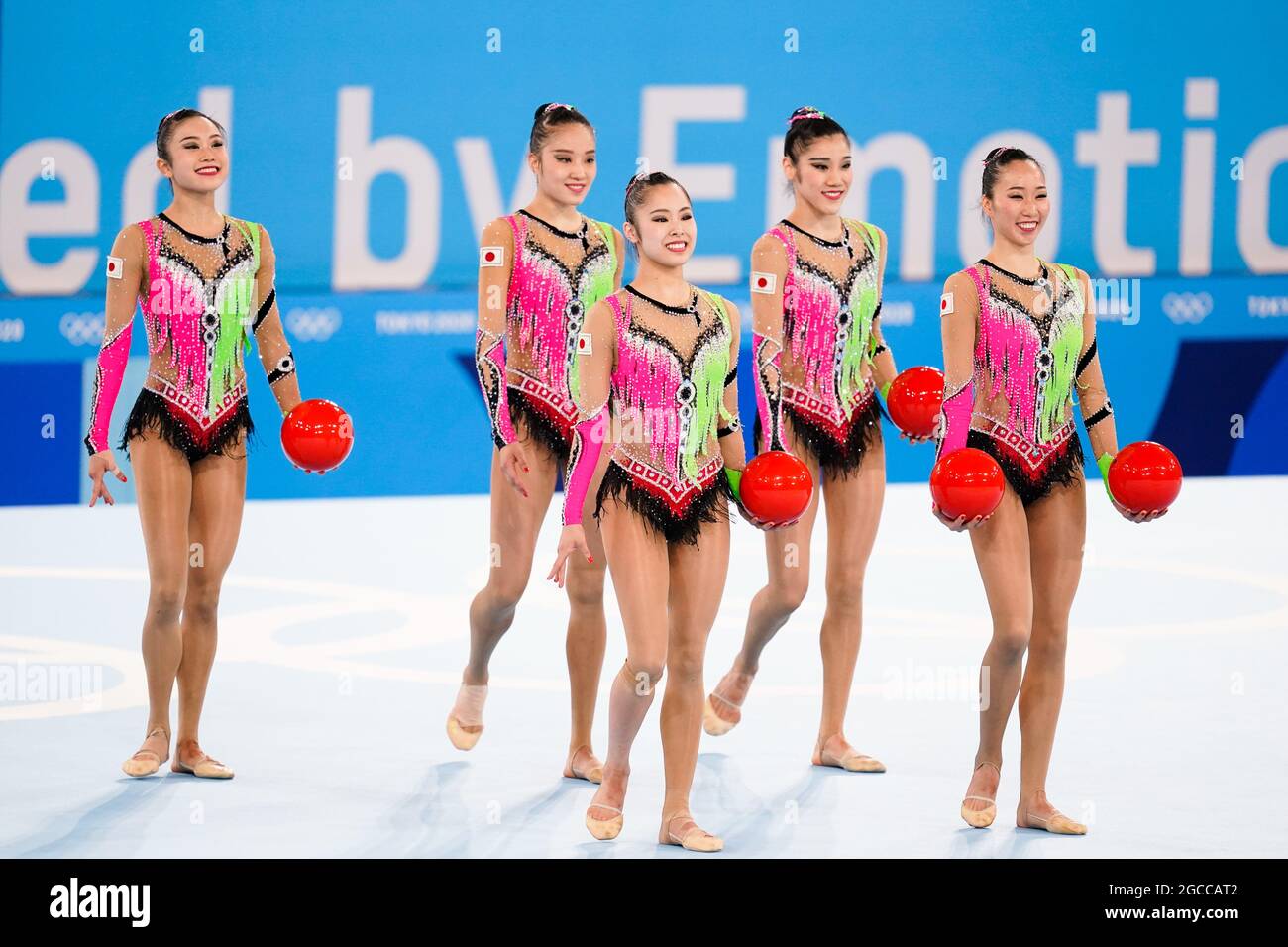 Tokyo, Japan. 8th Aug, 2021. Japan Team Group (JPN) Rhythmic Gymnastics ...